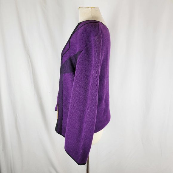 Jaskar | Sweaters | Jaskar Wearable Art Purple Black Crew Neck ...
